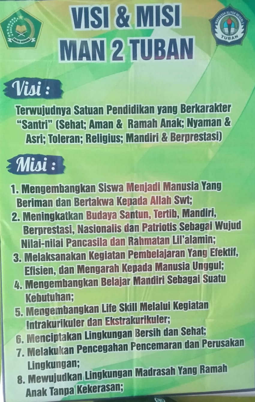 Visi dan Misi - MAN 2 Tuban